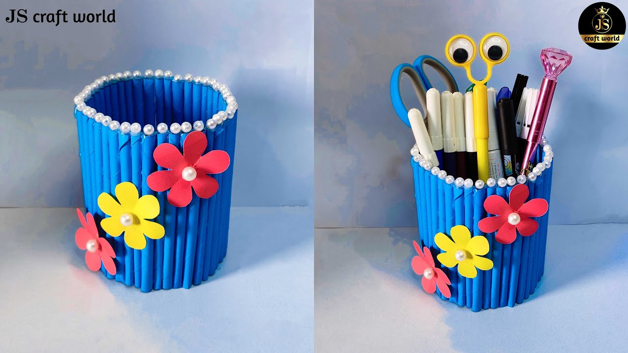 Amazing Pen Stand Making | How to Make Pen Stand with Paper | Pen Stand ...