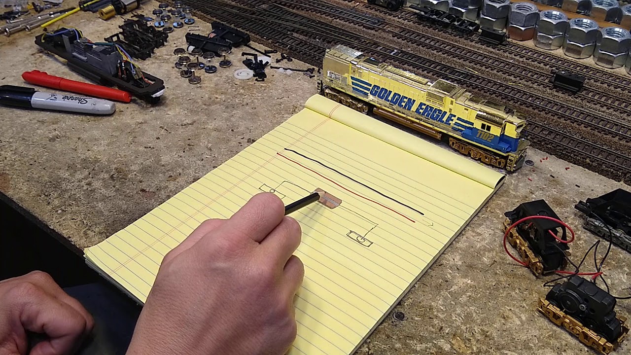 Tyco Dual Motor Locomotive wiring and DCC wiring - YouTube
