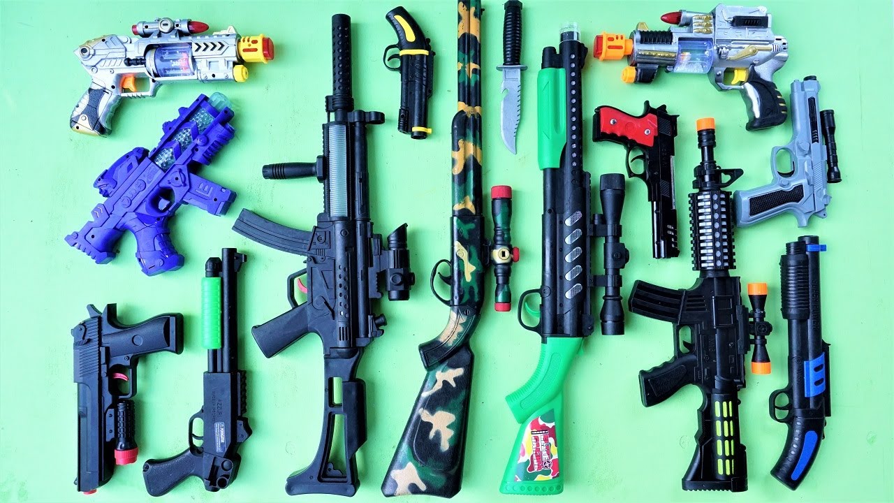 Mengumpulkan Mainan Tembak Tembakan M16 Gun MP5 Gun Shot Gun Sniper Gun ...