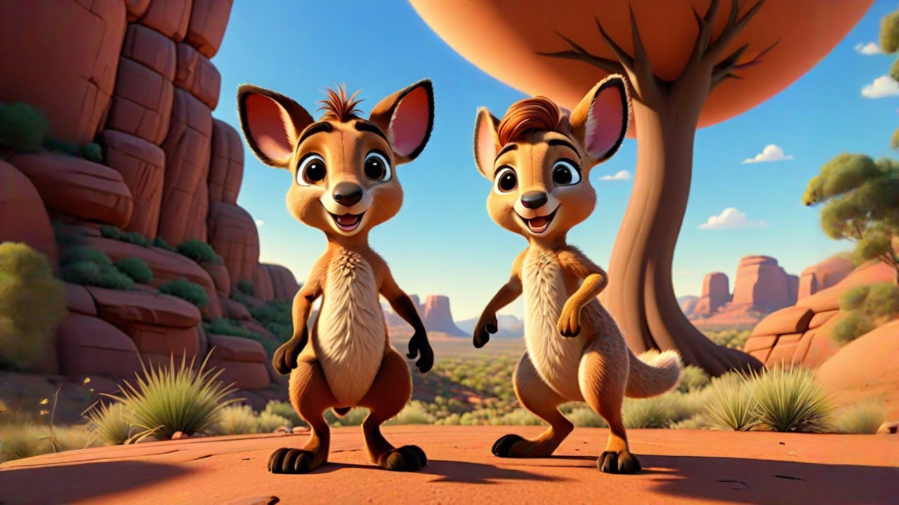 Two Baby Kangaroos Jump So High | Fun Animal Song for Kids | Nursery ...