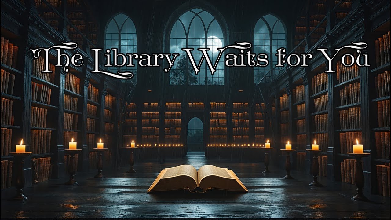 Rainy Day in a Gothic Library | Dark Academia Ambience with Soothing ...