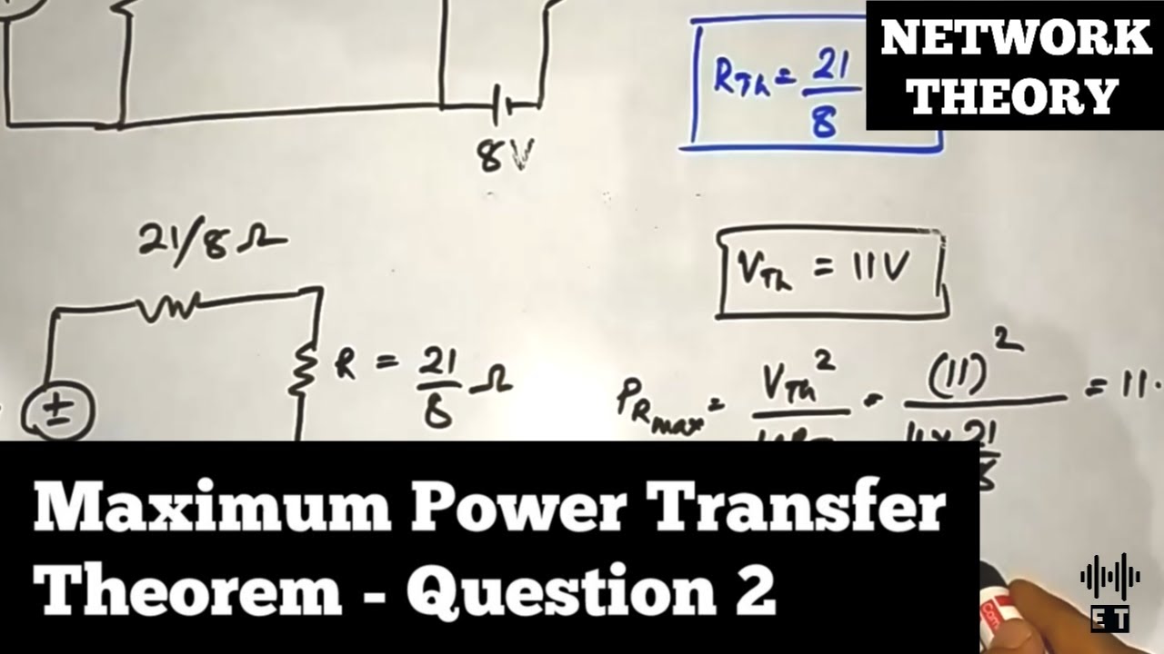 Maximum Power Transfer Theorem | Questions 2 | Network Theorems ...
