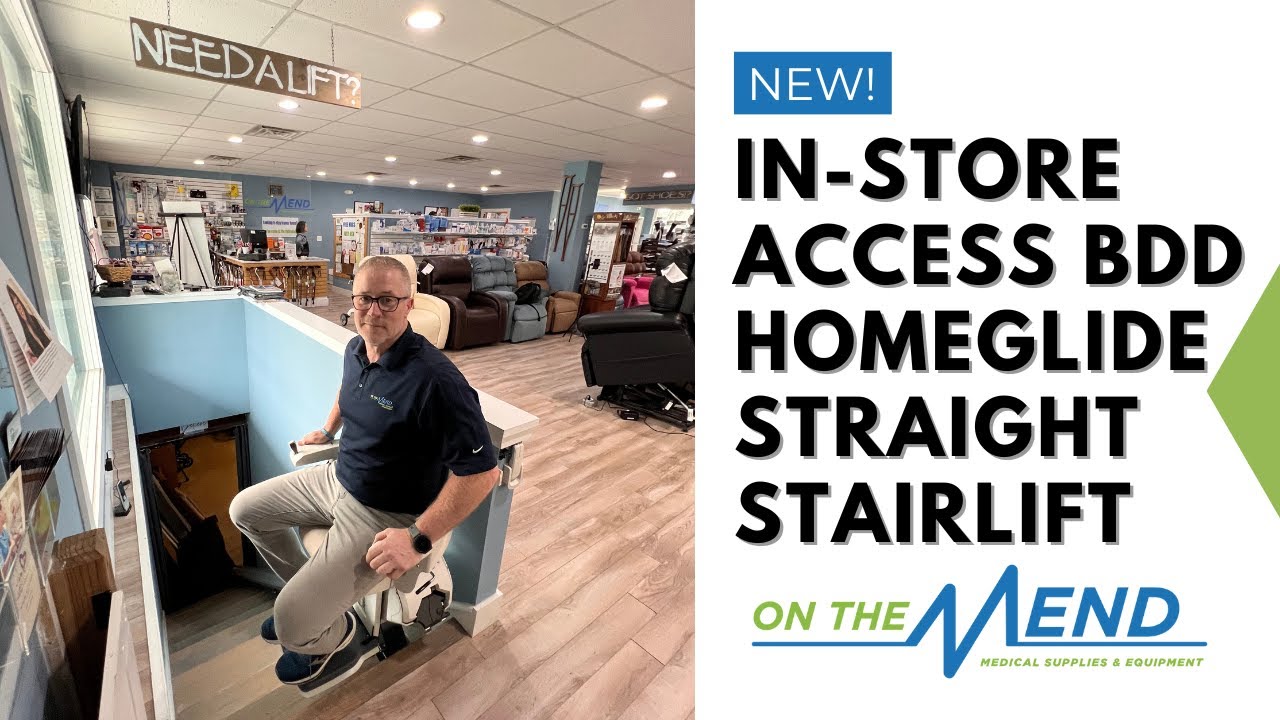NEW! In-store Access BDD HomeGlide Straight Stairlift - YouTube
