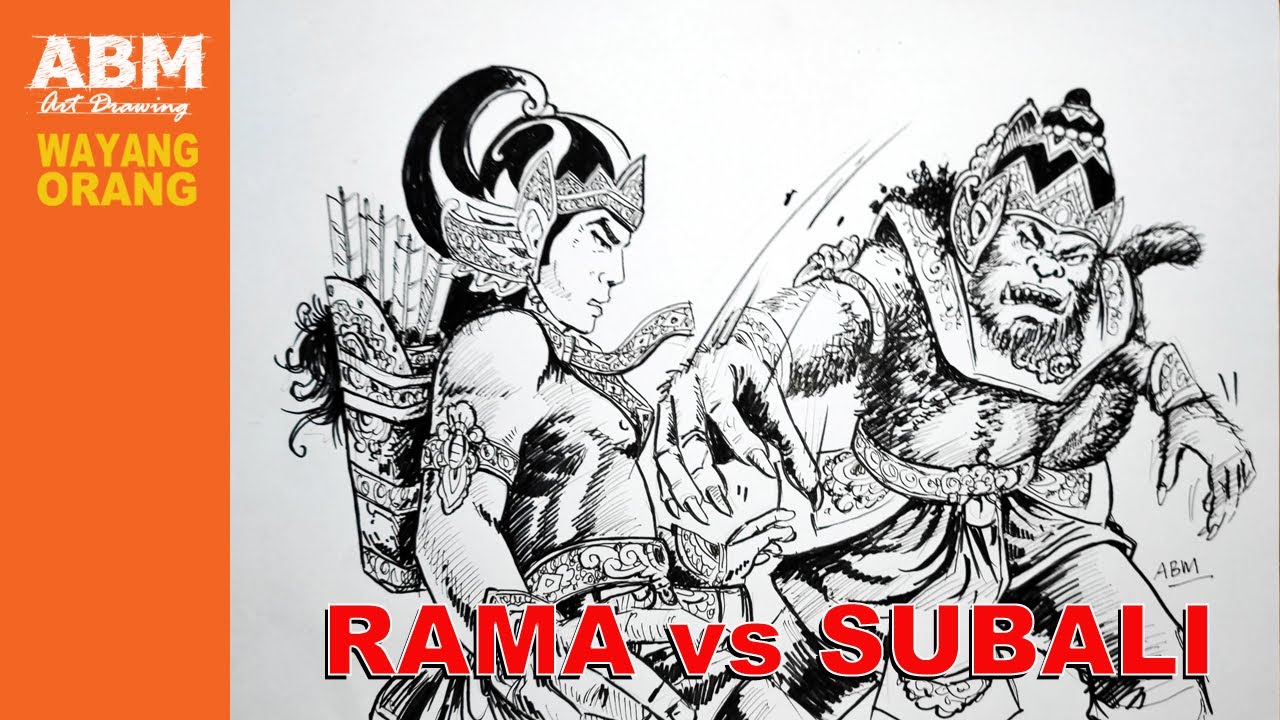 Battle SRI RAMA vs SUBALI || Meggambar Sri Rama vs Subali - YouTube