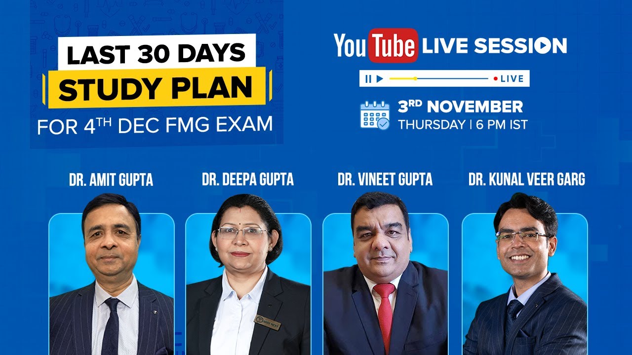 30 Days Study Plan Strategy for Dec FMGE 2022 | MIST FMGE - YouTube