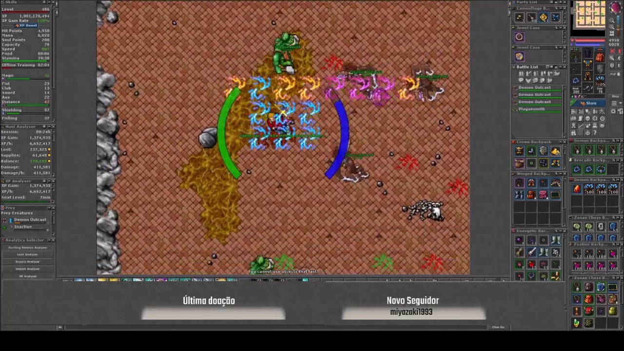 Tibia - Honbra - Hunt X4 - Prision -3 - RP 400+ - Best XP: 7,4KK/h ...