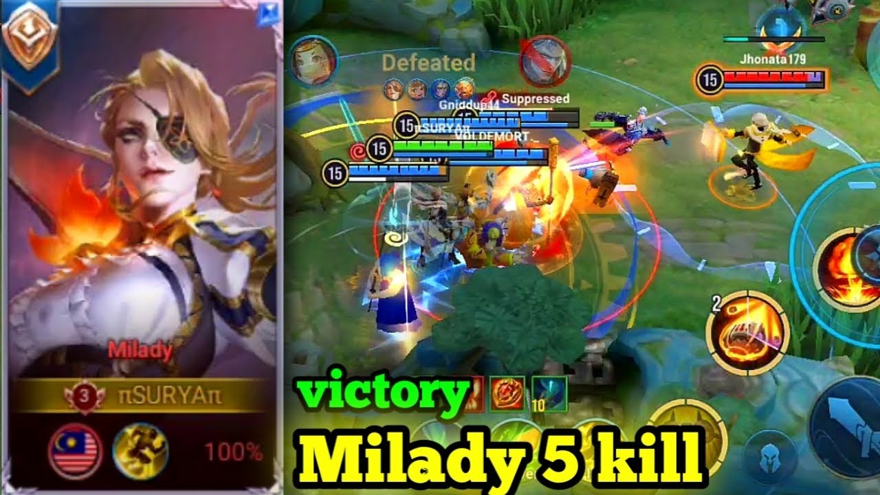HOK - Milady: Long and Intense Match! [5 KILL] - YouTube