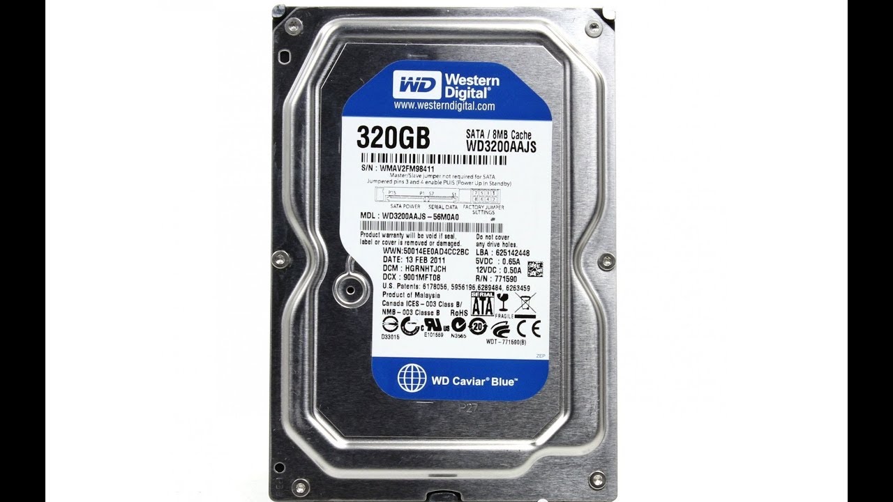 Western digital sata 320gb wd3200aajs - YouTube
