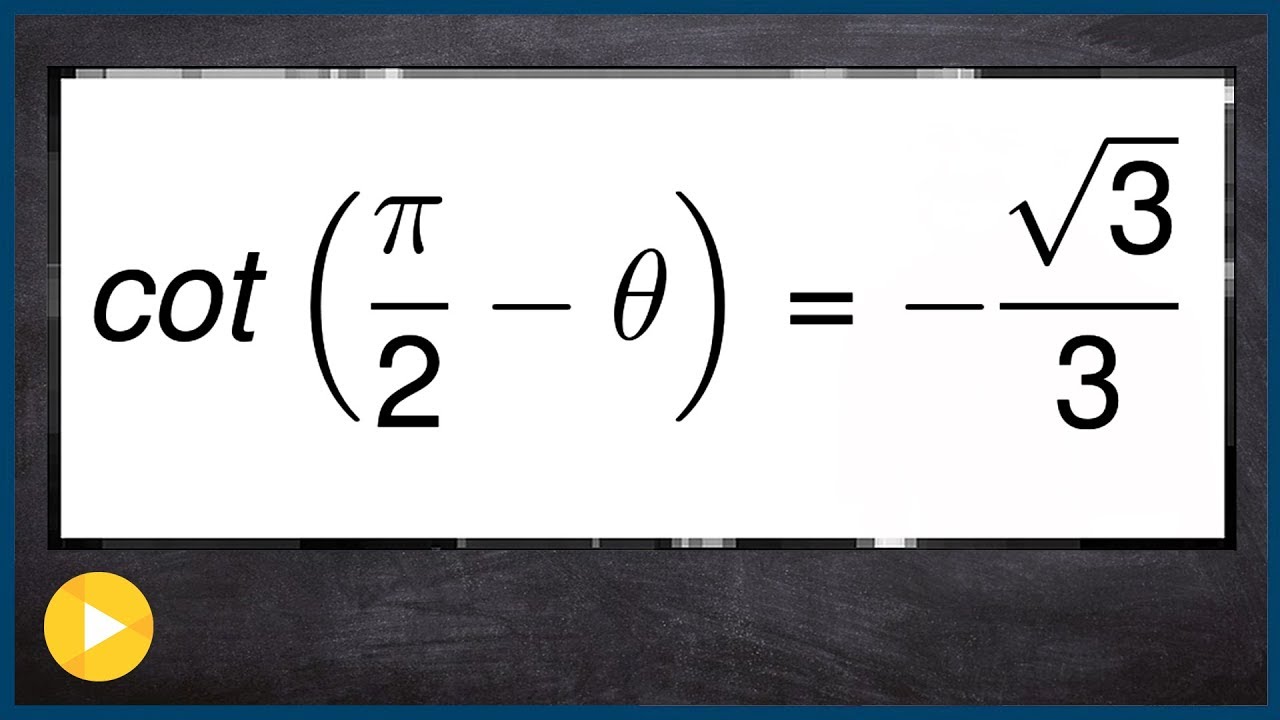 Use cofunction identity to solve trigonometric equation - YouTube