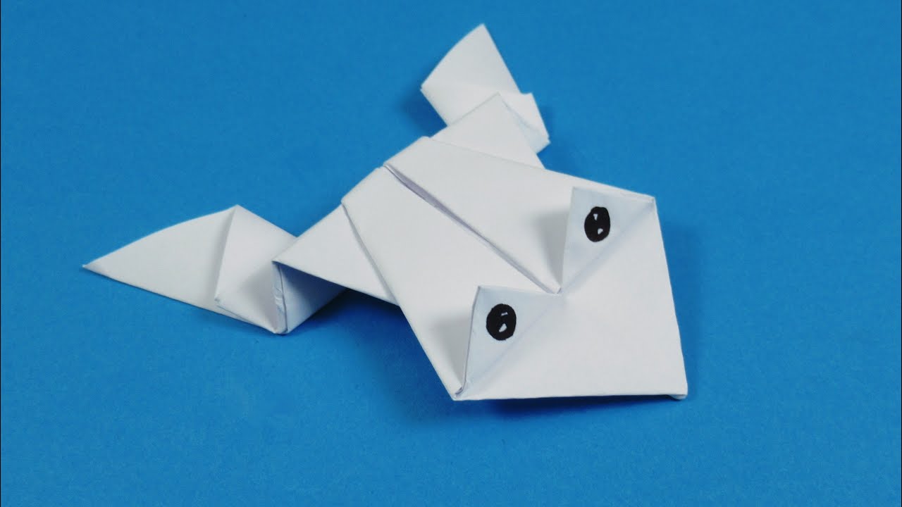 How to make a frog out of paper. A simple origami frog that jumps - YouTube