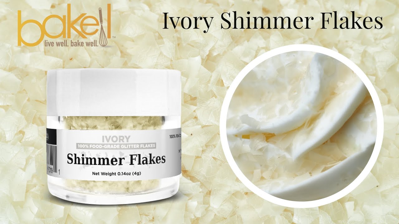 Edible Shimmer & Glitter Flakes - Ivory Shimmer Flakes | Cupcake ...