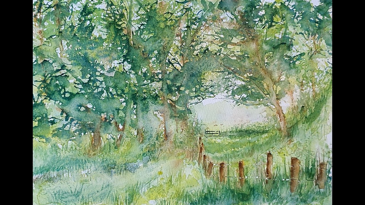 Part 2. How to paint landscapes without using Green watercolours, Green ...