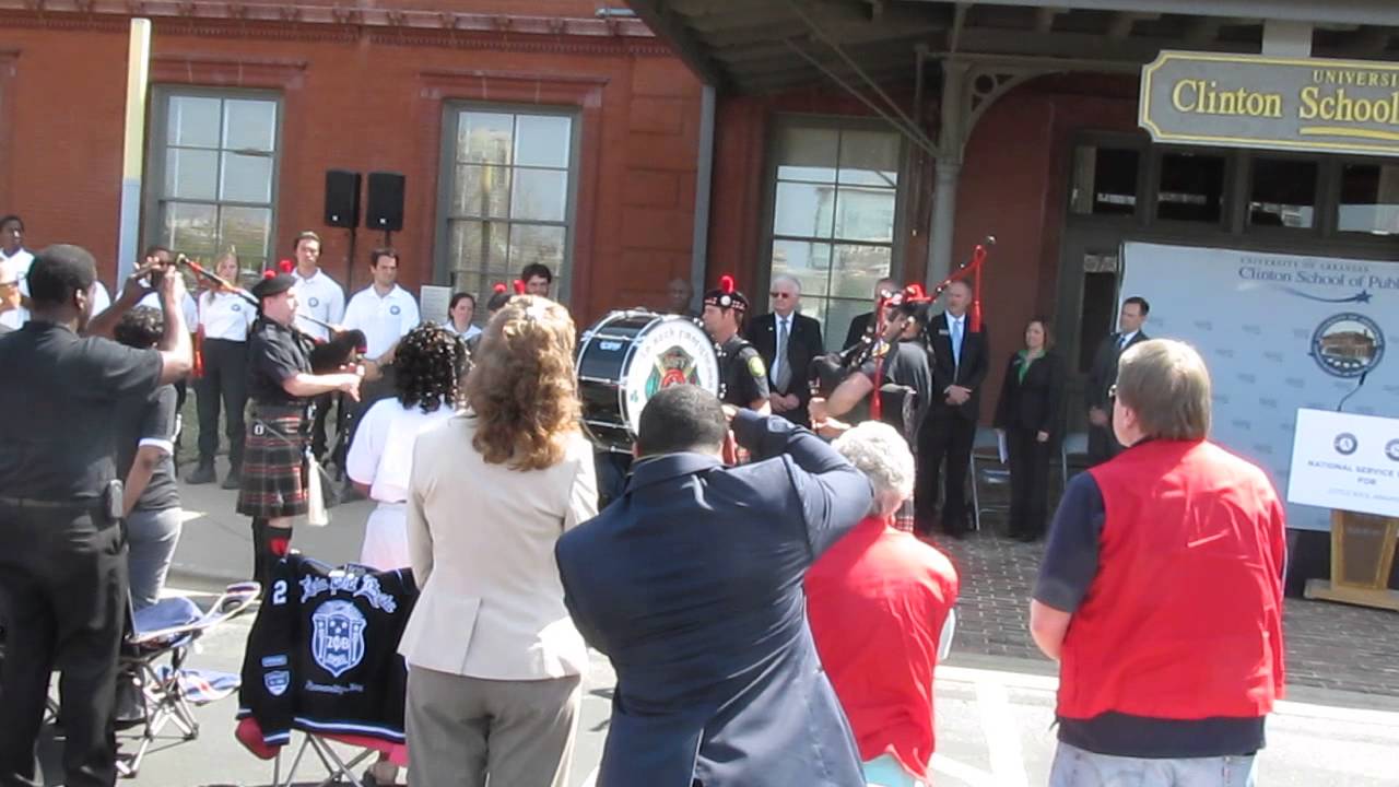 LRFD Pipe and Drum Ensemble playing America the Beautiful - YouTube