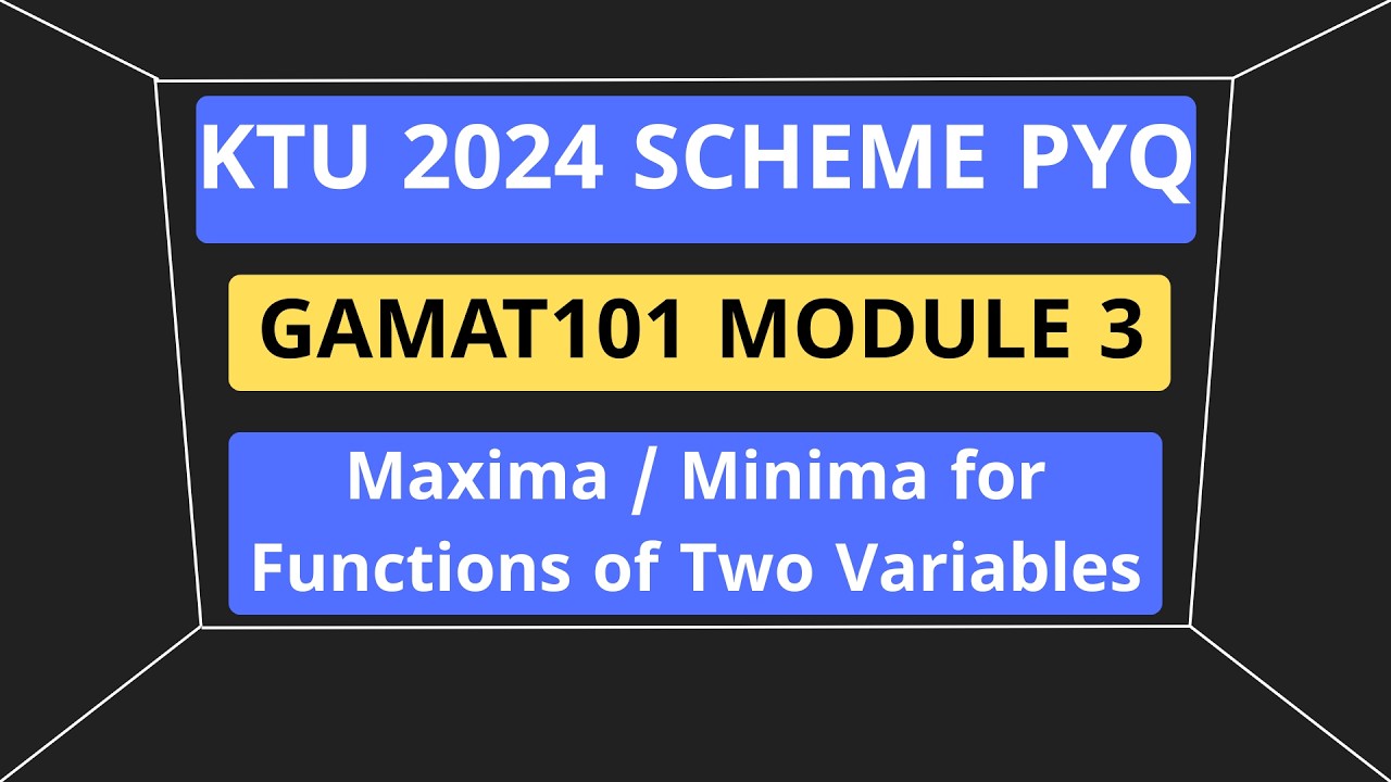 Find Maxima Minima for function of two variables - YouTube