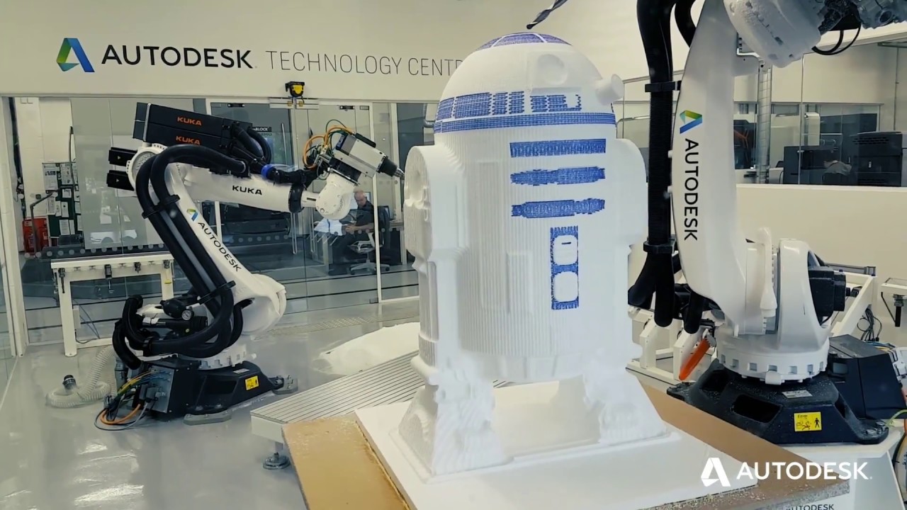 KUKA Robots + Styrofoam = R2D2 #maythe4thbewithyou - YouTube