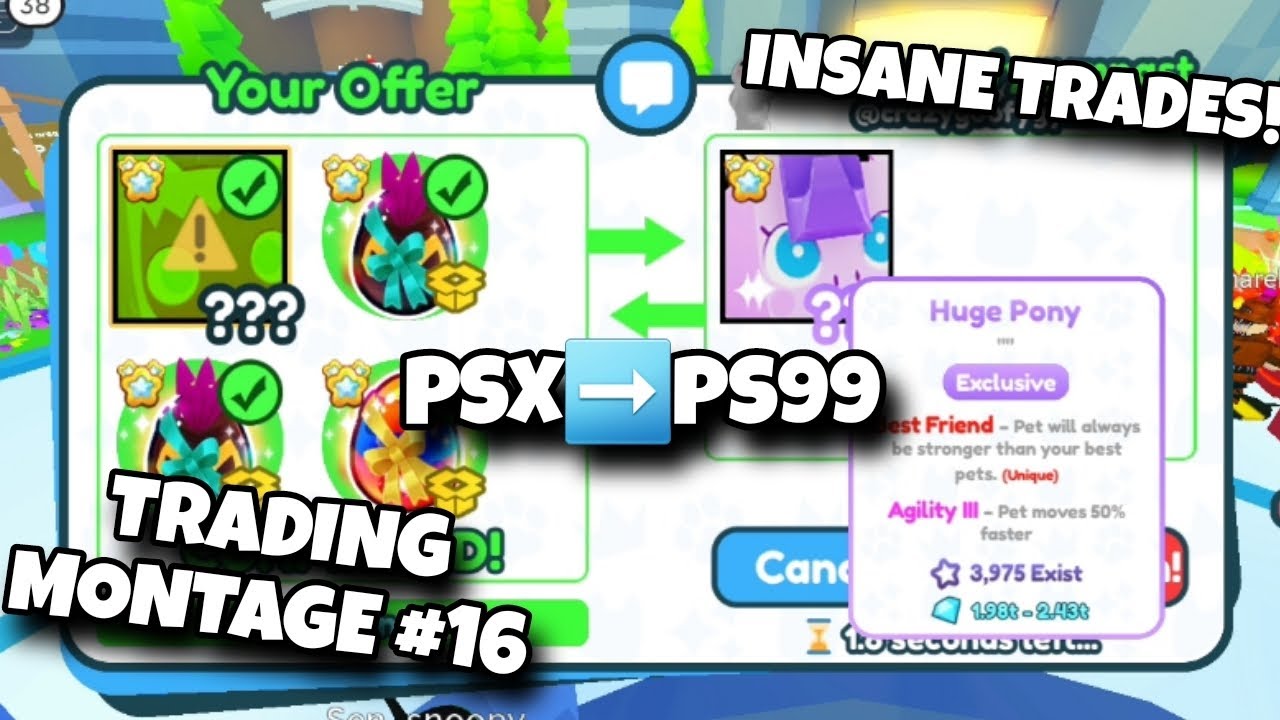 TRADING MONTAGE #16 INSANE TRADES 🔥 | PSX ️PS99 - YouTube