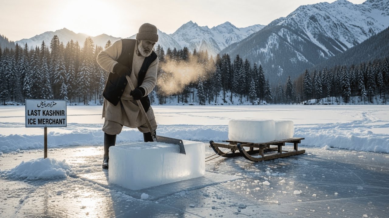 This 52-Year-Old Harvests Crystal Ice from Frozen Lakes | Last Kashmir ...