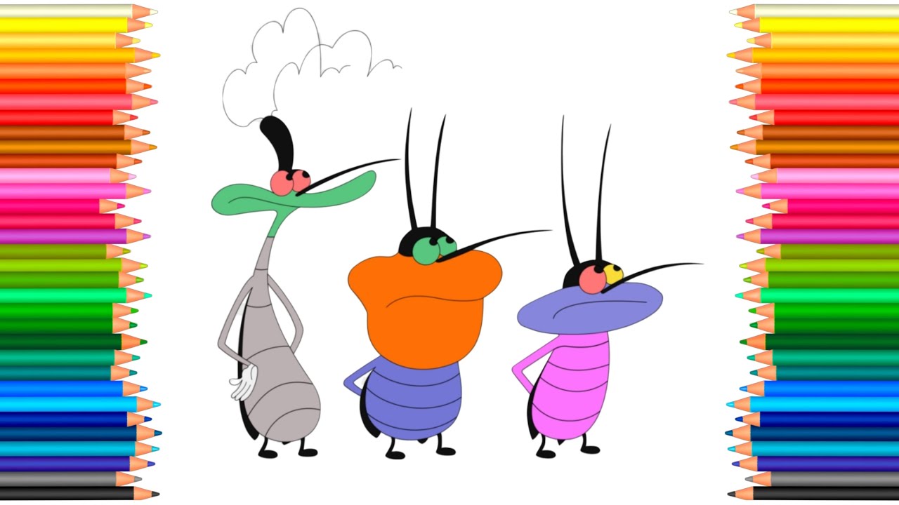 How to draw cockroaches from Oggy and the Cockroaches | oggy and the ...