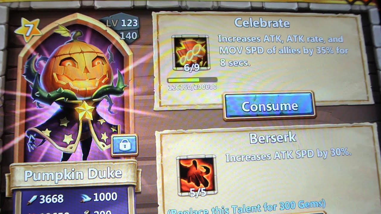 2 Talent Rolls Later.... PUMPKIN DUKE 5/5 BERSERK!!!! - YouTube