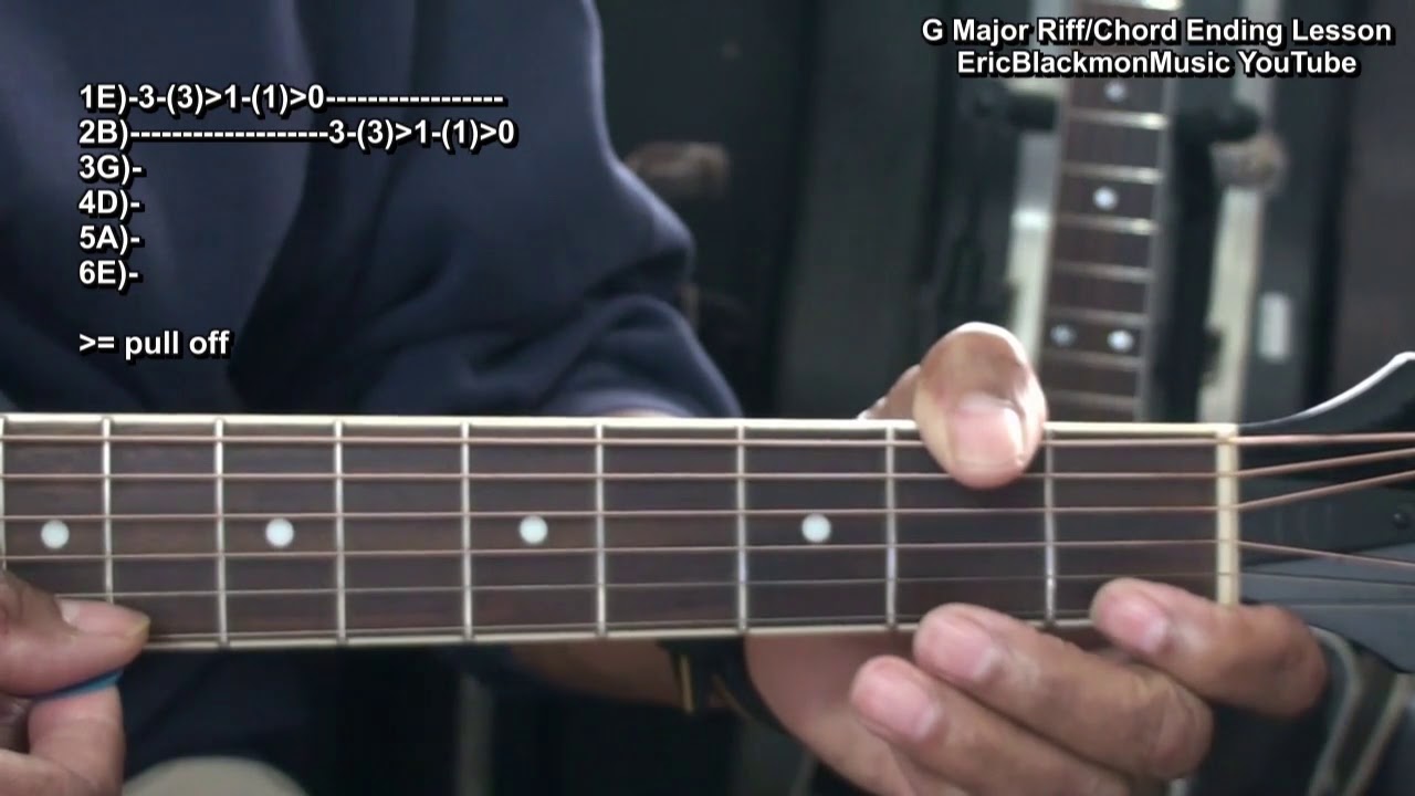 How To Play An Easy Fancy Acoustic Guitar RIFF CHORD ENDING In G Major ...