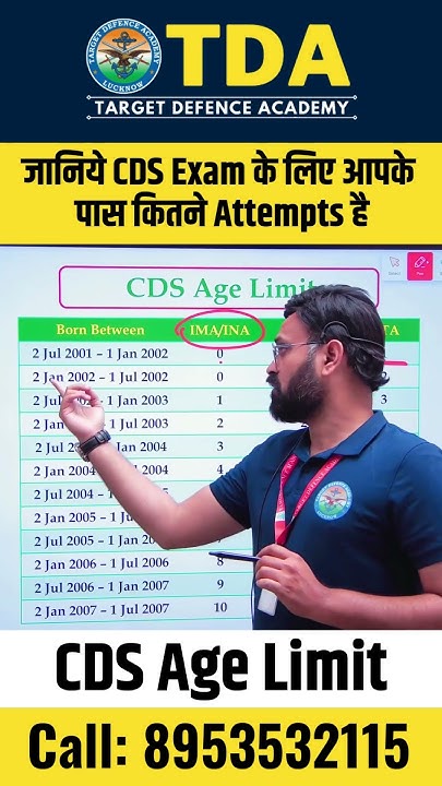 CDS 2 2025 Age Limit | जानिये CDS Exam के लिए कितने Attempts है | INA, IMA, AFA and OTA Age ...