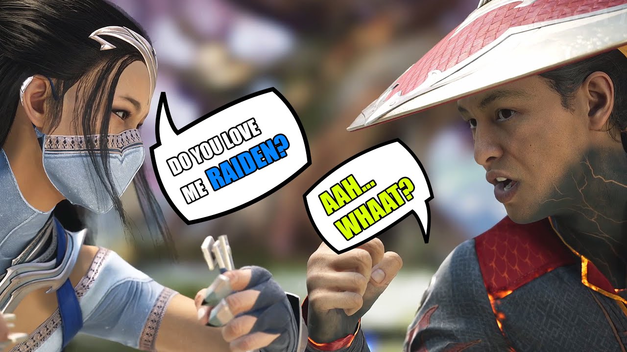 Raiden has a Crush on Kitana - Mk1 intro-dialogues - YouTube