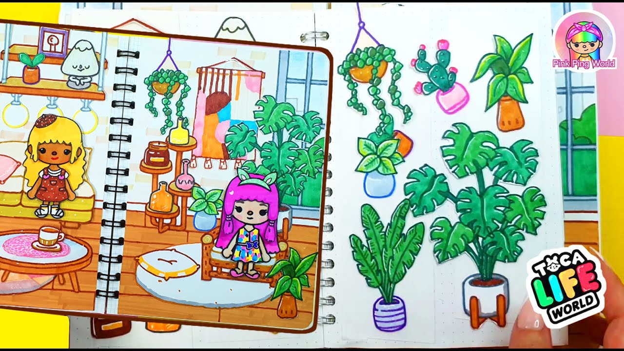 How to draw 🌳 Plants in Toca Life World /Aesthetic Livingroom Part 2 ...