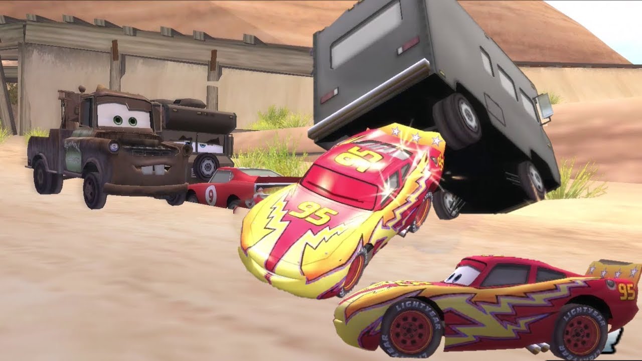 Disney Pixars Cars Movie Game - Crash Mcqueen 283 - Lightning Stunts ...