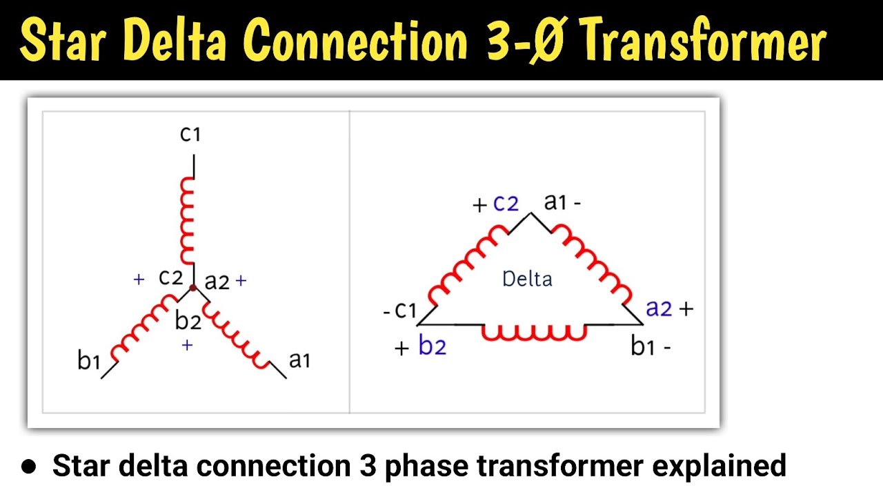 Star delta connection of 3 phase transformer | star delta connection of ...