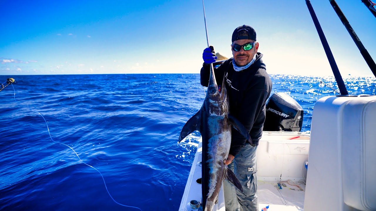 Deep Sea Swordfish fishing on rough day ! ( Miami/Florida Keys) - YouTube