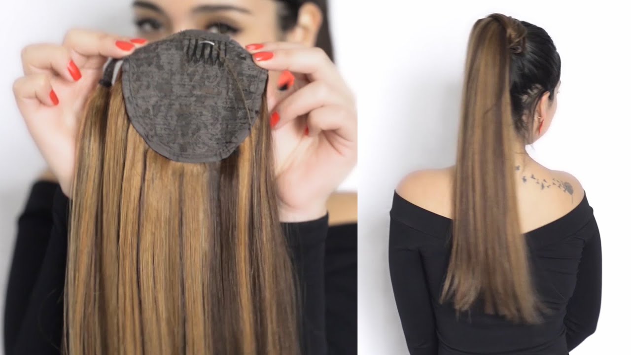 Colas postizas de cabello natural con mechas highlights - YouTube