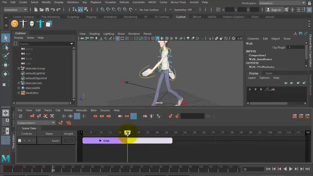 Maya Time Editor 1. Loop walk cycle - YouTube