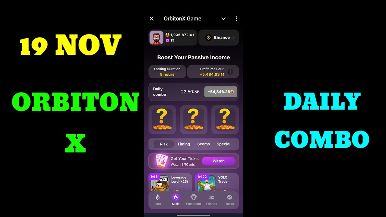 OrbitonX Daily Combo 18 - 19 November | Orbiton X Game Daily Combo ...