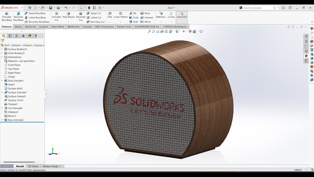 Mp3 Sound Box Design | Solidworks | Rendering - YouTube