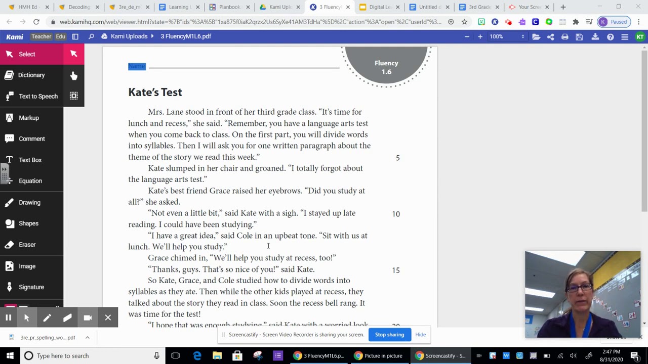 Fluency Expression: Kate's Test 1.6 - YouTube