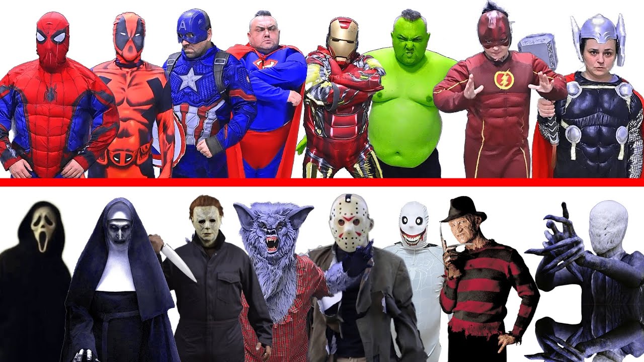 Superheroes VS Super Scary Guys - YouTube