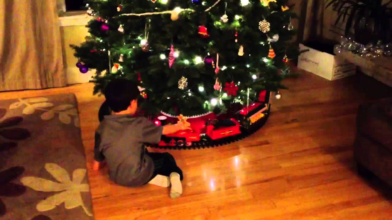 Christmas tree and train - YouTube