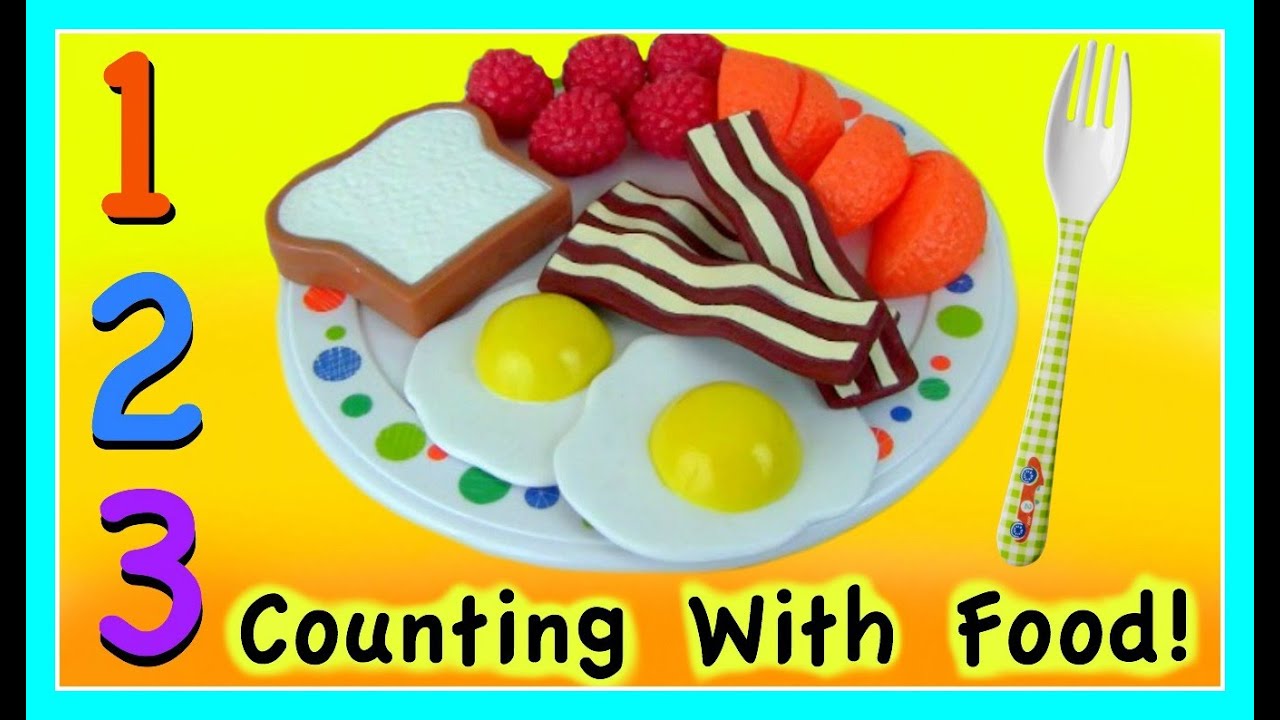 Learn to Count 1 to 5 Numbers With Food! Count Breakfast Food Bacon ...
