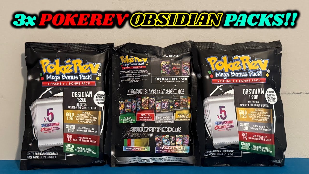 I opened 3x of the NEW @PokeRev 7.0 OBSIDIAN Mystery Bonus Packs to ...