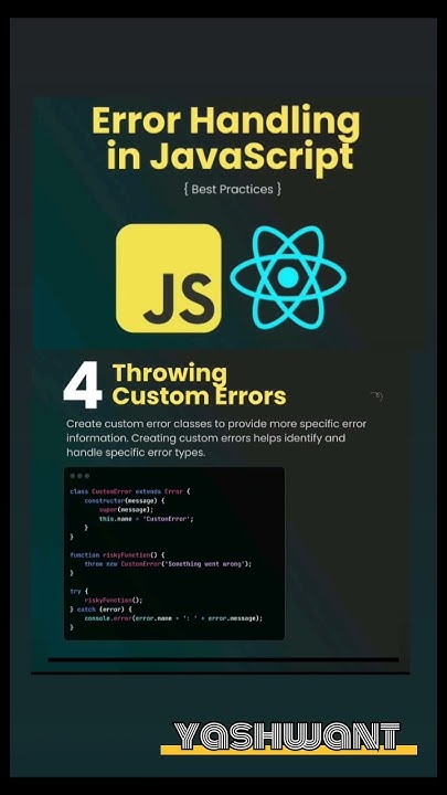 Learn How To Throw Custom Errors In Javascript Javascript Errorhandling Customerrors
