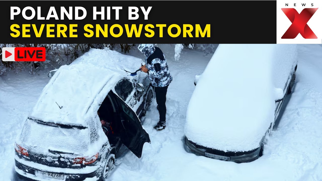 Poland Snow Storm LIVE | Heavy Snowfall in Poland Causes 20 Km Traffic ...
