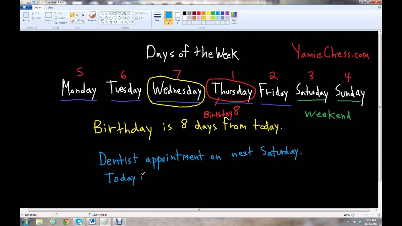 Kindergarten math lesson: Days of the Week - YouTube