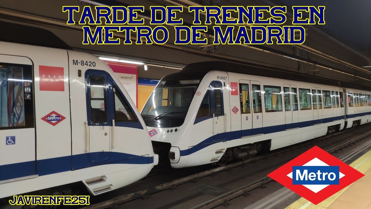 Tarde en Metro de Madrid, linea 8, 9, 1, 2, Ramal Opera, 6 y 10 - YouTube