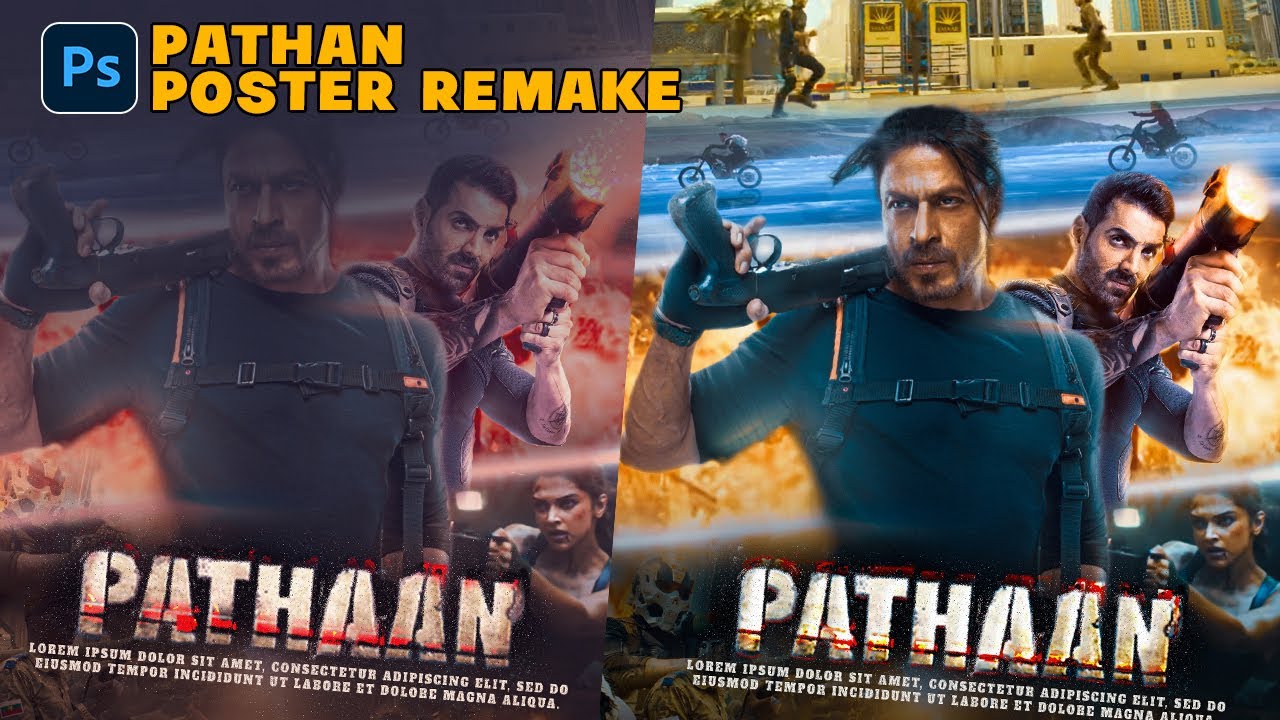 Pathan Movie Poster Remake | #shahrukh #pathanmovie - YouTube