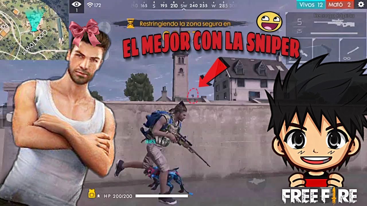 ADAN EL MEJOR PERSONAJE CON SNIPER/Free Fire/GusTツ - YouTube