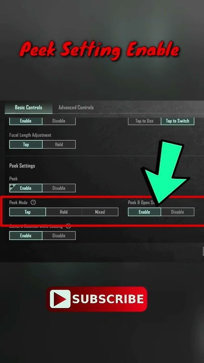 Peek Setting Enable BGMI #Shorts #bgmi - YouTube