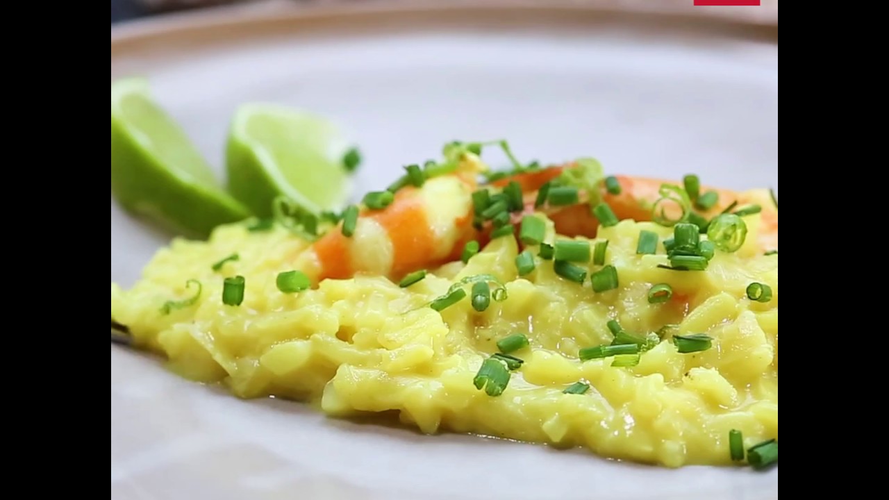 Receita Risotto de Coco, Lima e Curcuna com Camarão - YouTube