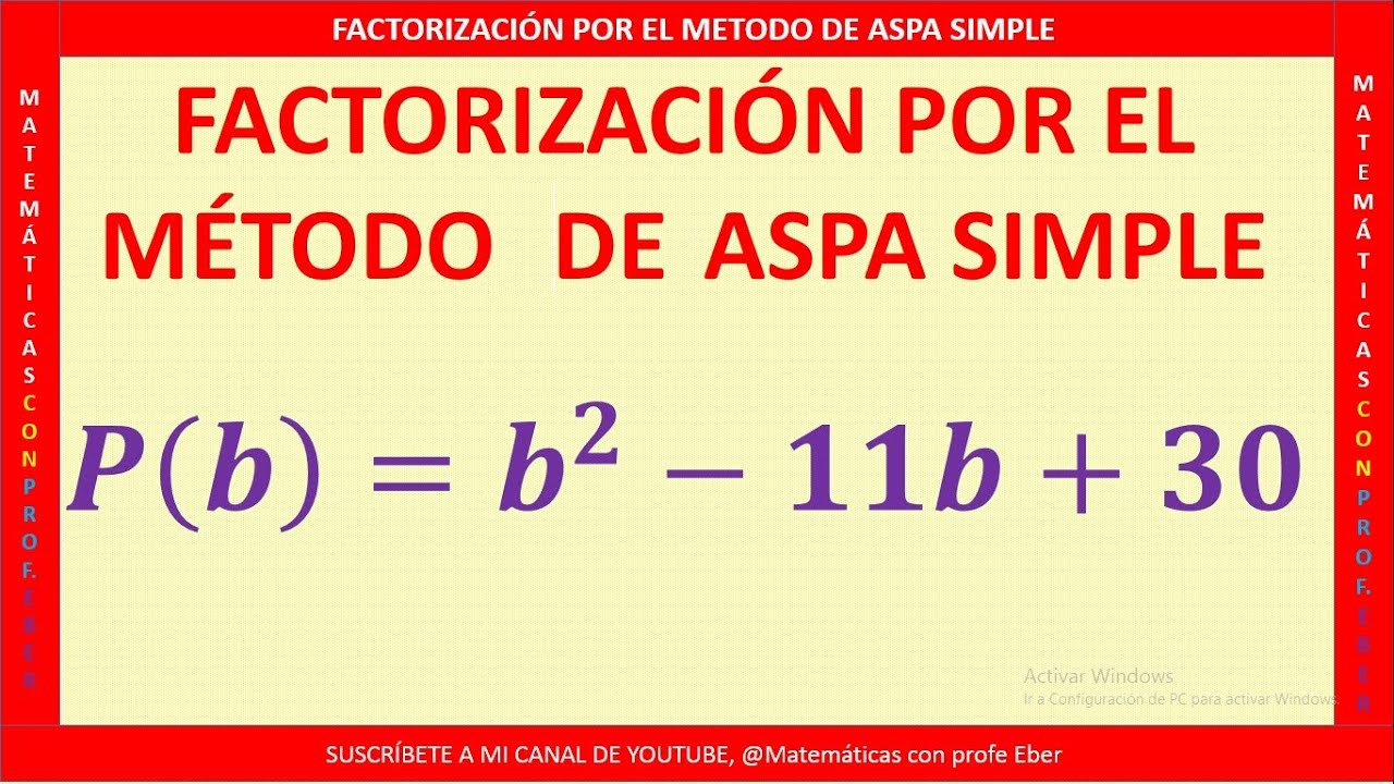 FACTORIZACIÓN POR ASPA SIMPLE - YouTube