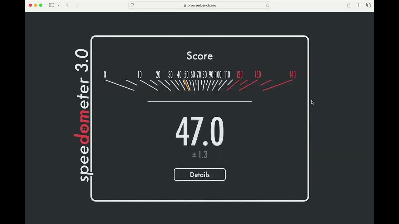 Speedometer 3 0 on Macbook Pro M4 MAX - YouTube