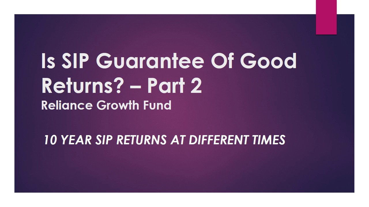 Is SIP Guarantee Of Good Returns – Part 2 | Reliance Growth Fund ...